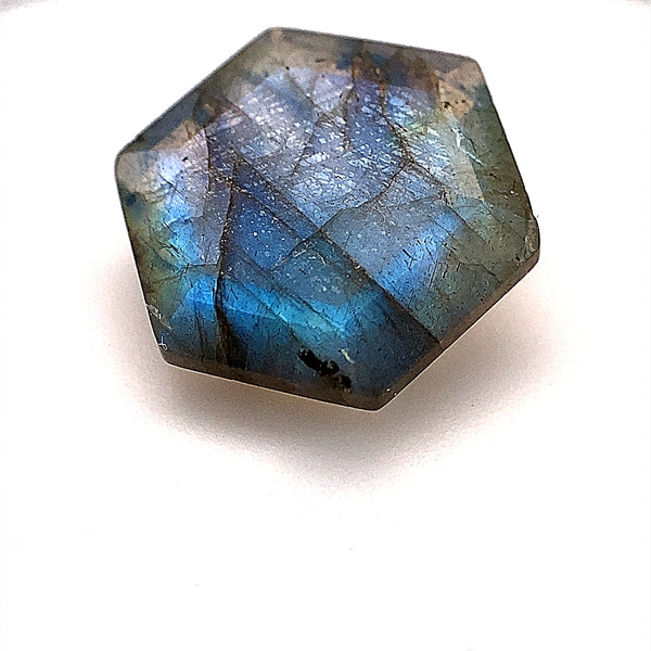 Labradorite hexagon cut 12mm gemstone. | Gemstones Brazil